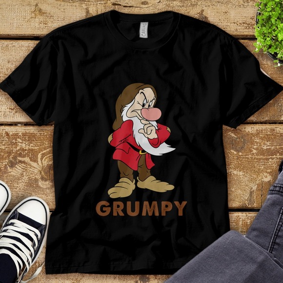 Tops | Disney Grumpy Dwarf Grumpy Face Seven Dwarfs Unisex Adult Tshirt ...